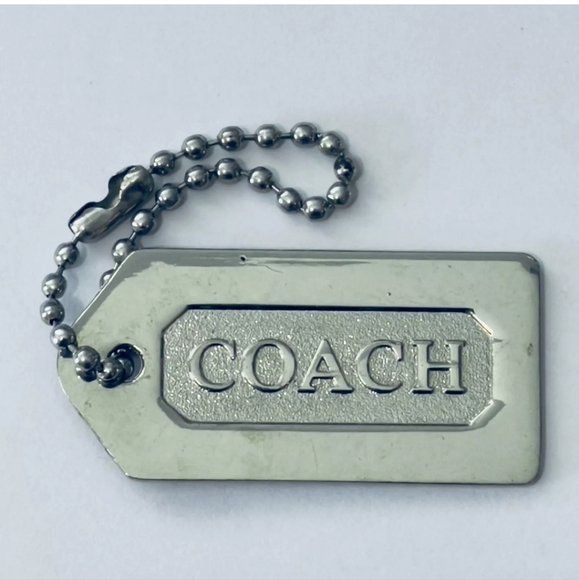 Coach | Bags | Coach Silver Tone Sparkles Fab Charm Hang Tag Logo ...